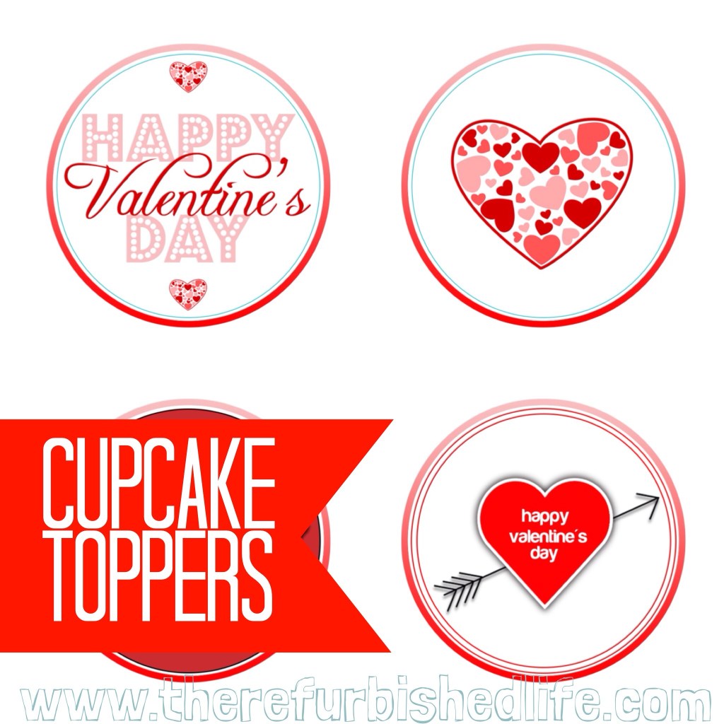 valentine’s cupcake toppers – R E F U R B I S H E D
