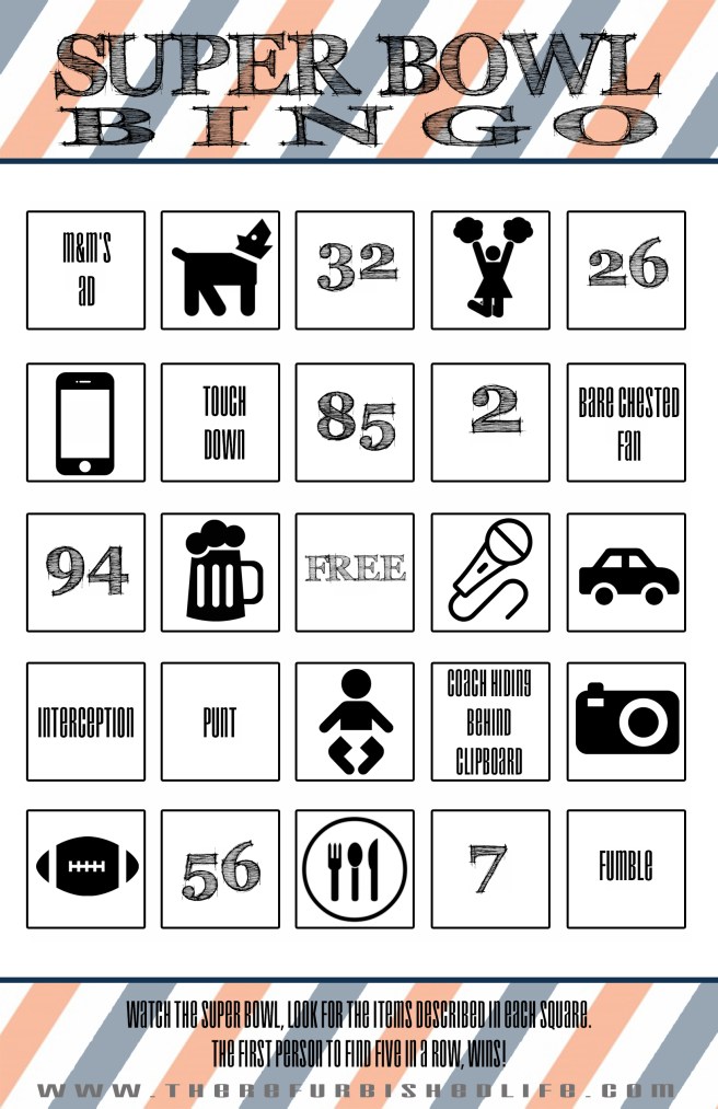 super bowl bingo {free and printable} – R E F U R B I S H E D