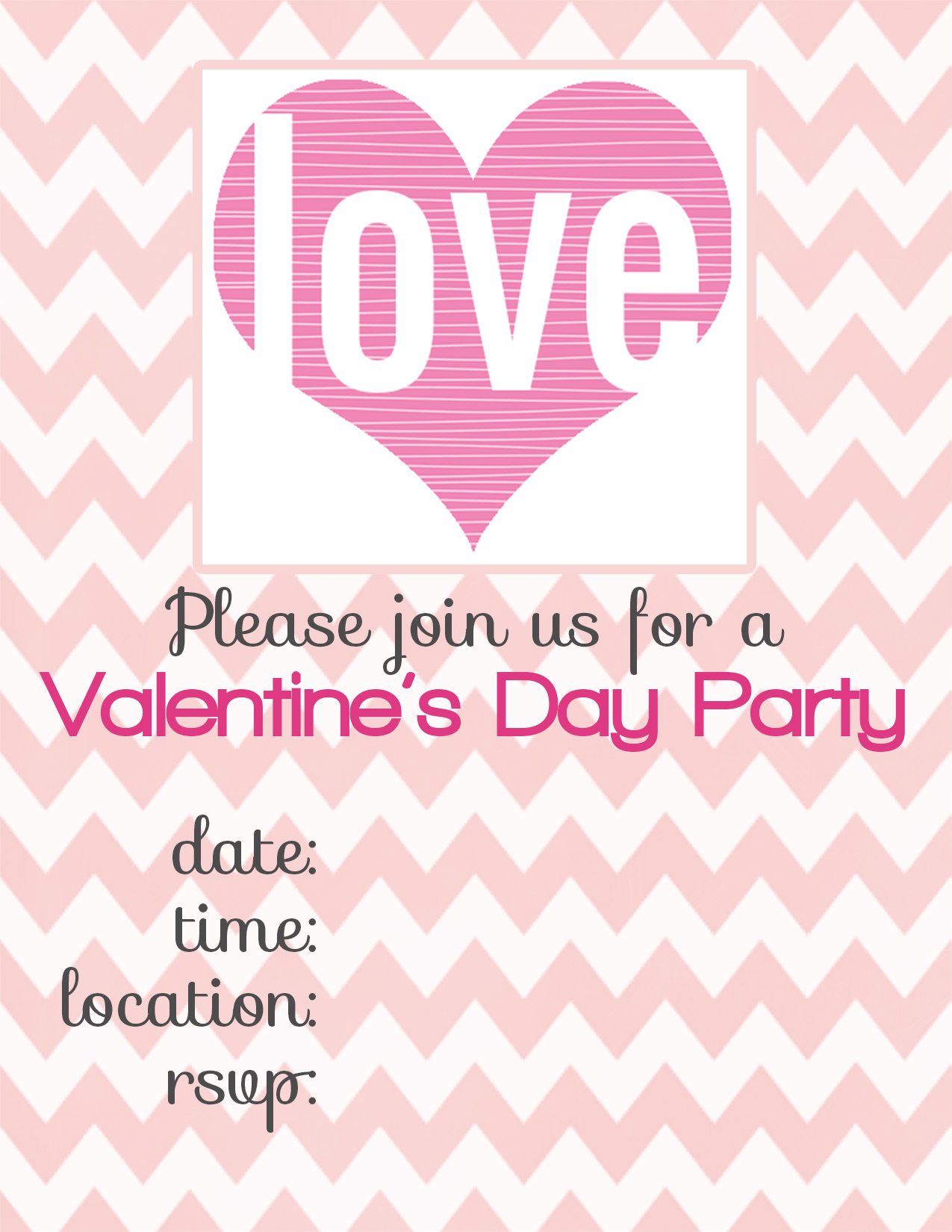 valentine’s day invitations {free printables} – R E F U R B I S H E D